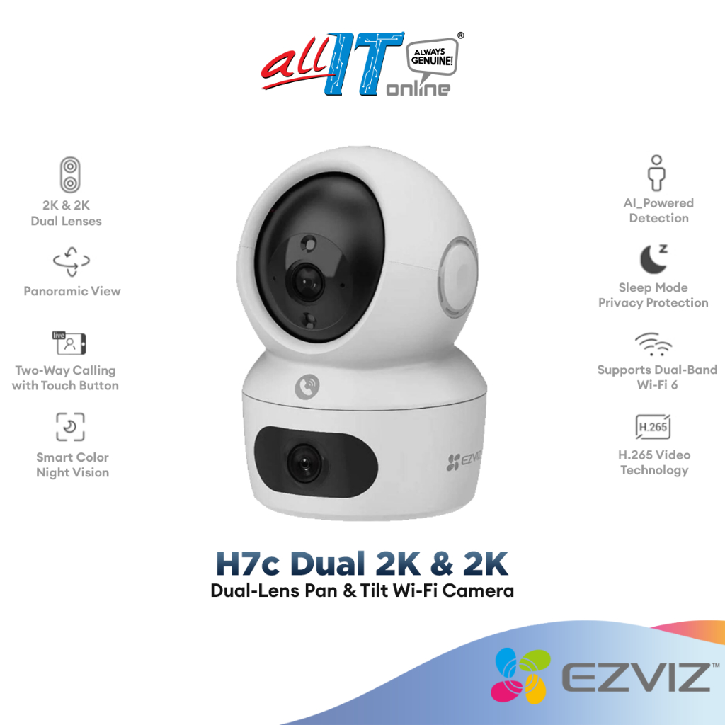 Ezviz H7c Dual 2K⁺ & 2K⁺ - Dual Lens Pan and Tilt Wifi Security Camera ...