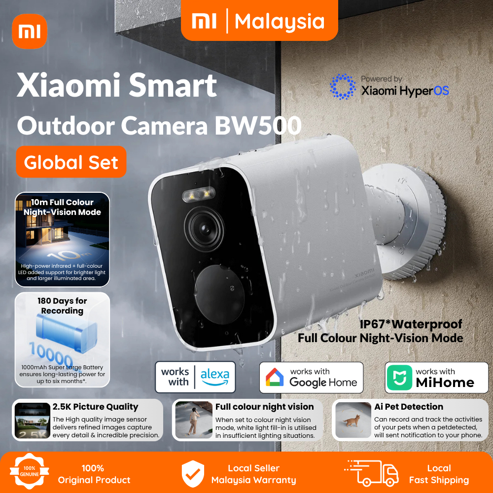 (Global) Xiaomi Outdoor Camera BW500 4MP 2.5K Google Alexa HDR CCTV ...