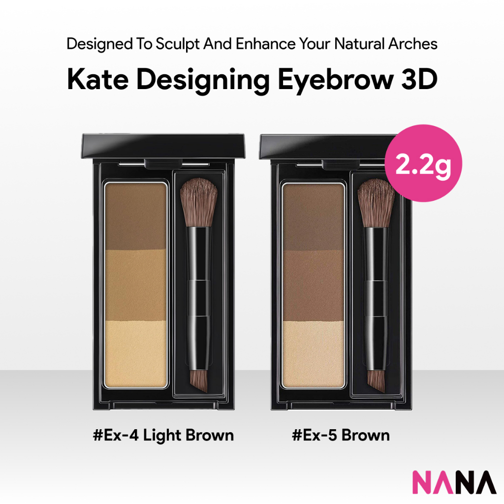 Kate Designing Eyebrow 3D (With brushes) [#Ex-4 Light Brown, #Ex-5 ...
