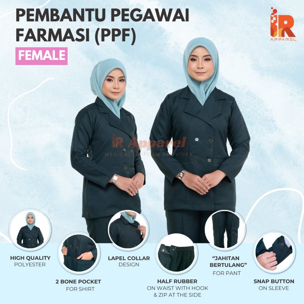 [ FEMALE ] UNIFORM PEMBANTU PEGAWAI FARMASI (PPF) / UNIFORM PPF ...
