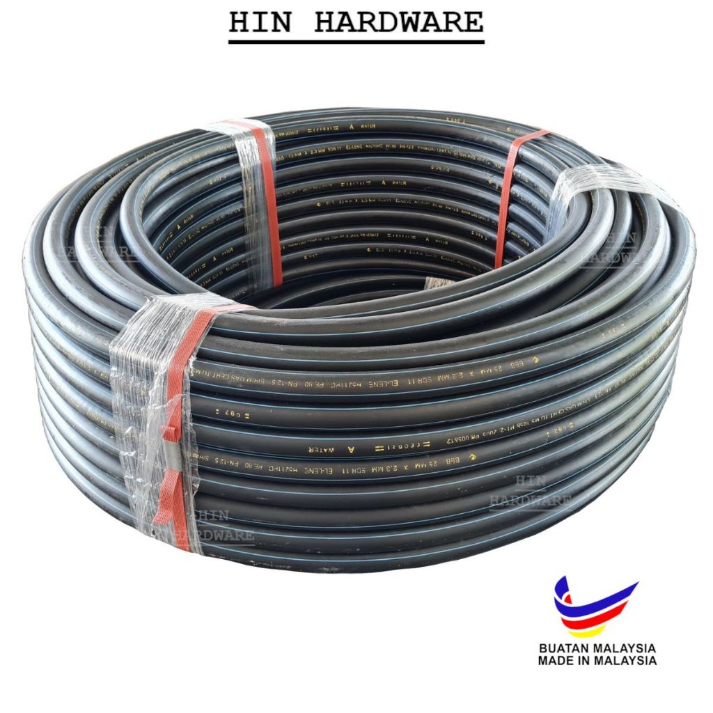 HIN BBB SIRIM 20mm 25mm 32mm HDPE Poly PP Polyethylene Black Poly Pipe ...