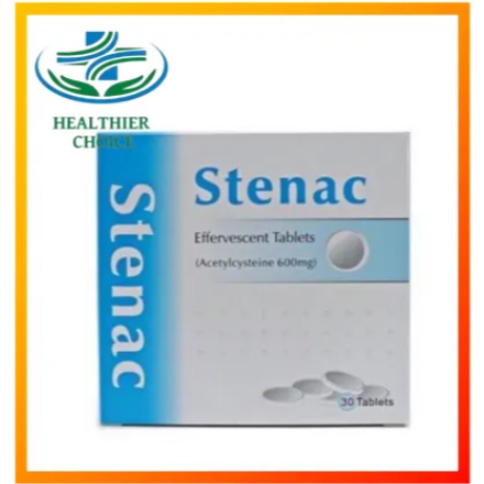 Stenac Effervescent Tablets 600mg / Acetylcysteine 600mg (exp: 12/27 ...