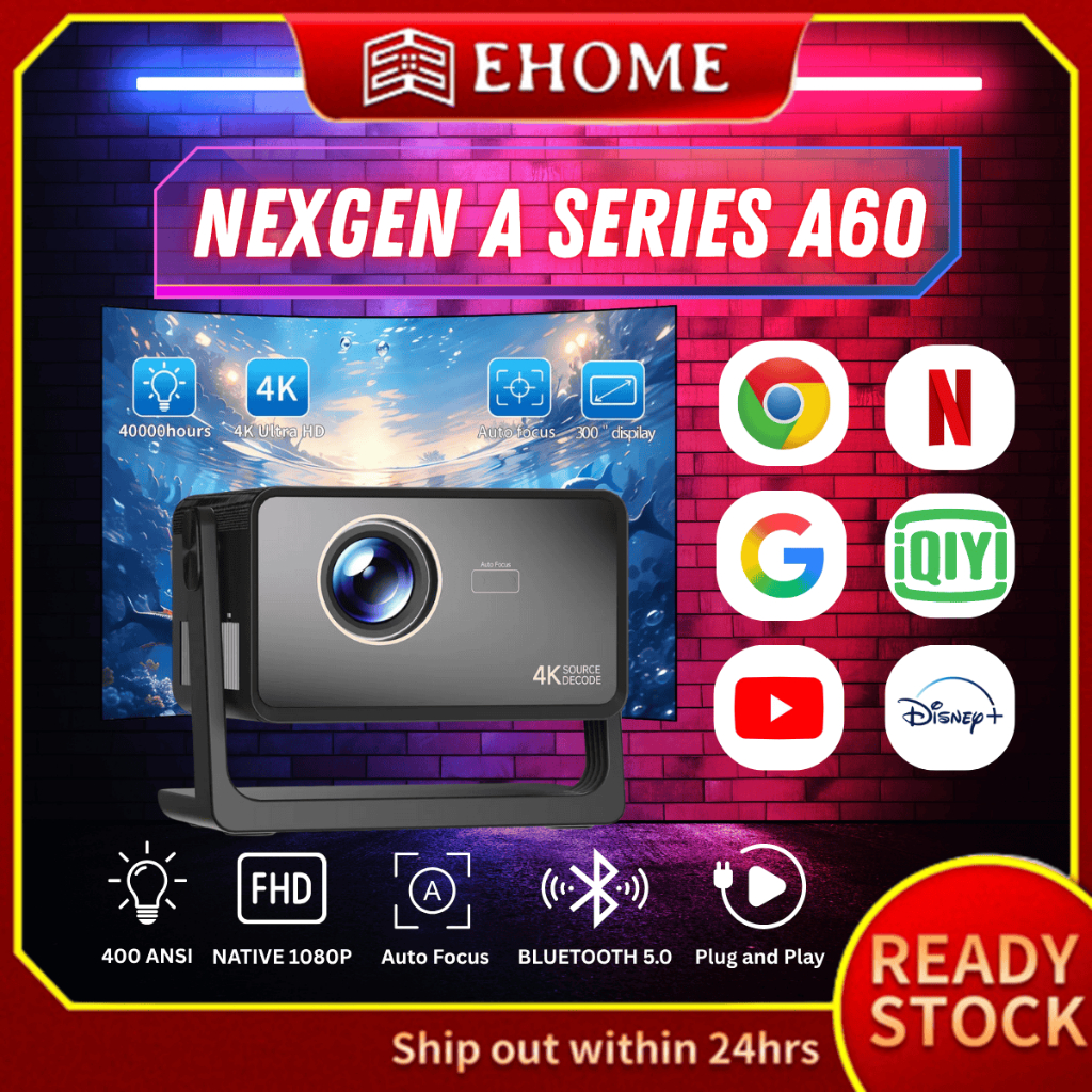 NEXGEN A60 Smart Projector 4K Decode | Full HD 1080P | Google TV ...