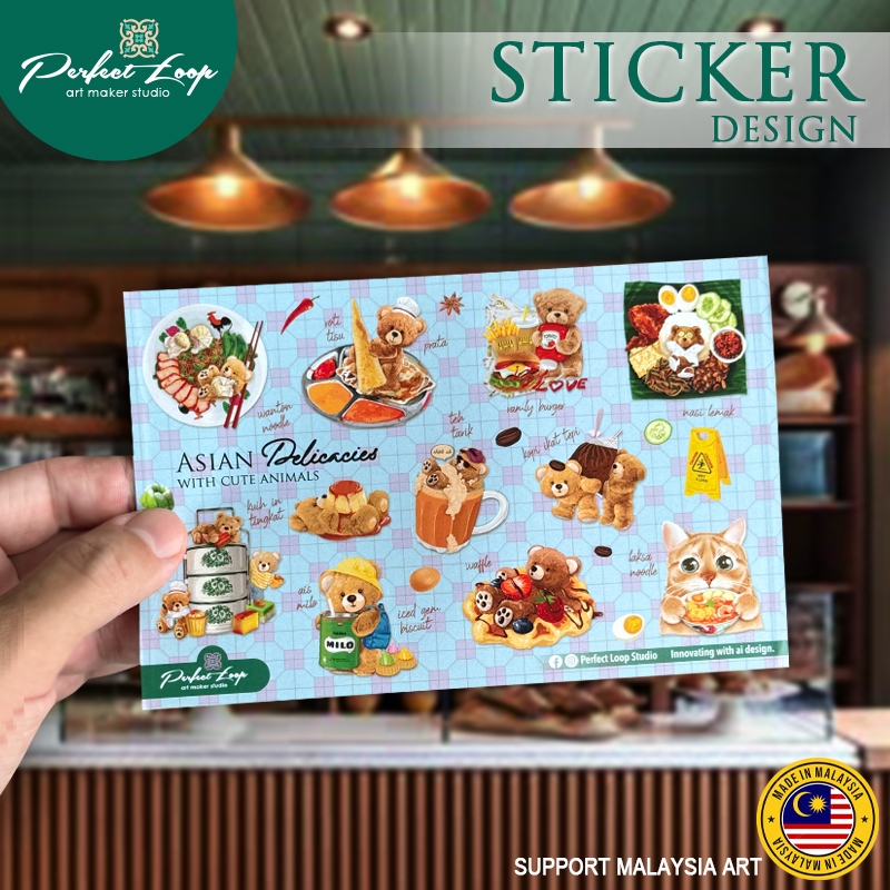 Sticker Design Asian Delicacies Malaysia Food Concept BUY 10 FREE 1 ...