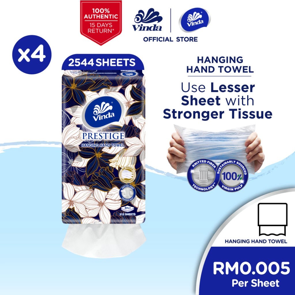 Vinda 3 Ply Prestige Hanging Tissue (212'sx4) | Shopee Malaysia