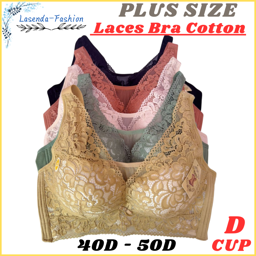 NEW DESIGN D cup Plus Size 40D-50D Cotton Laces Bra Women seamless bra ...