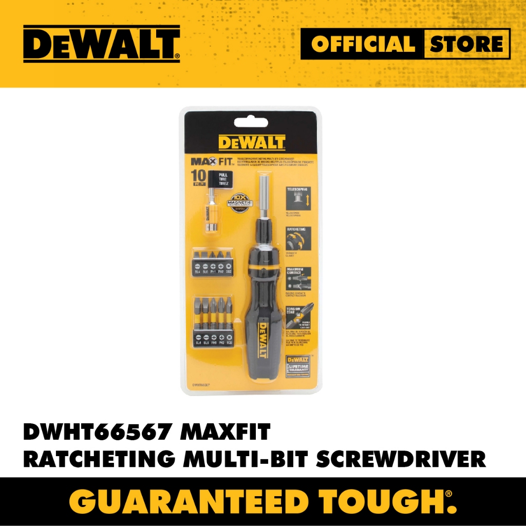 DEWALT DWHT66567 MAXFIT RATCHETING MULTI-BIT SCREWDRIVER | Shopee Malaysia