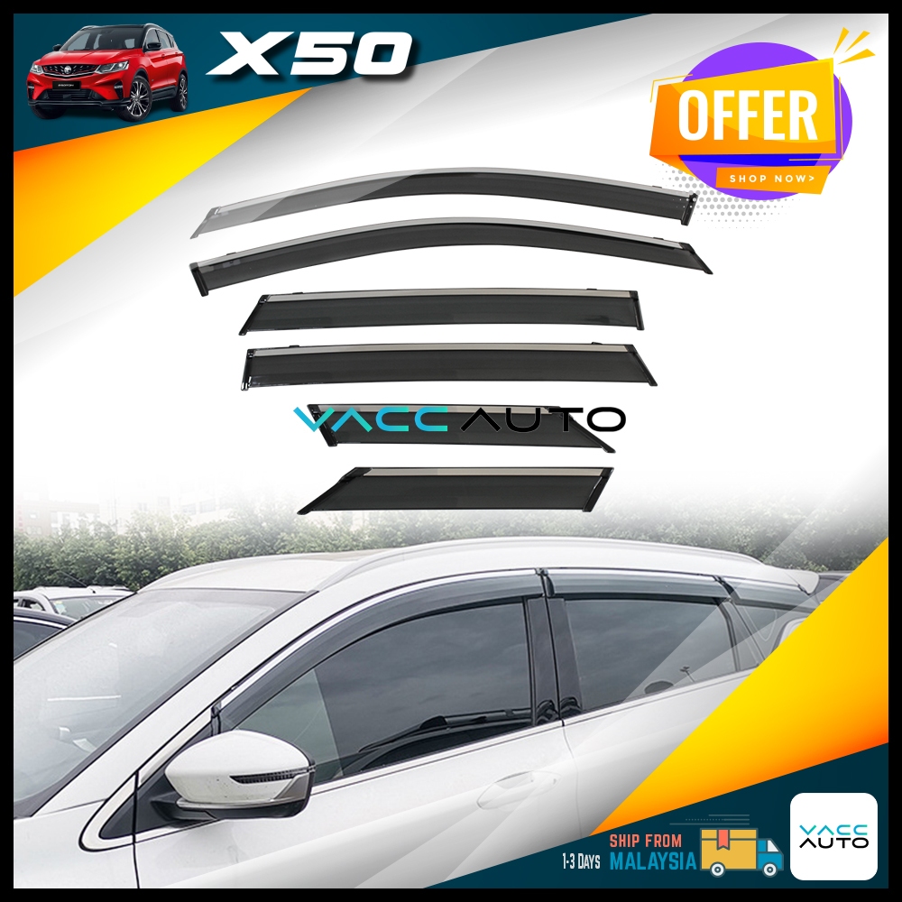 Proton X50 Door Visor Steel Lining Window Visor Sun Rain Guard Weather ...