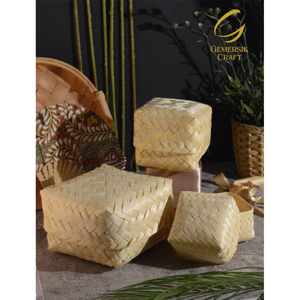 Bakul buluh/box buluh/craft/bamboo box/gift basket/goodies/wedding ...