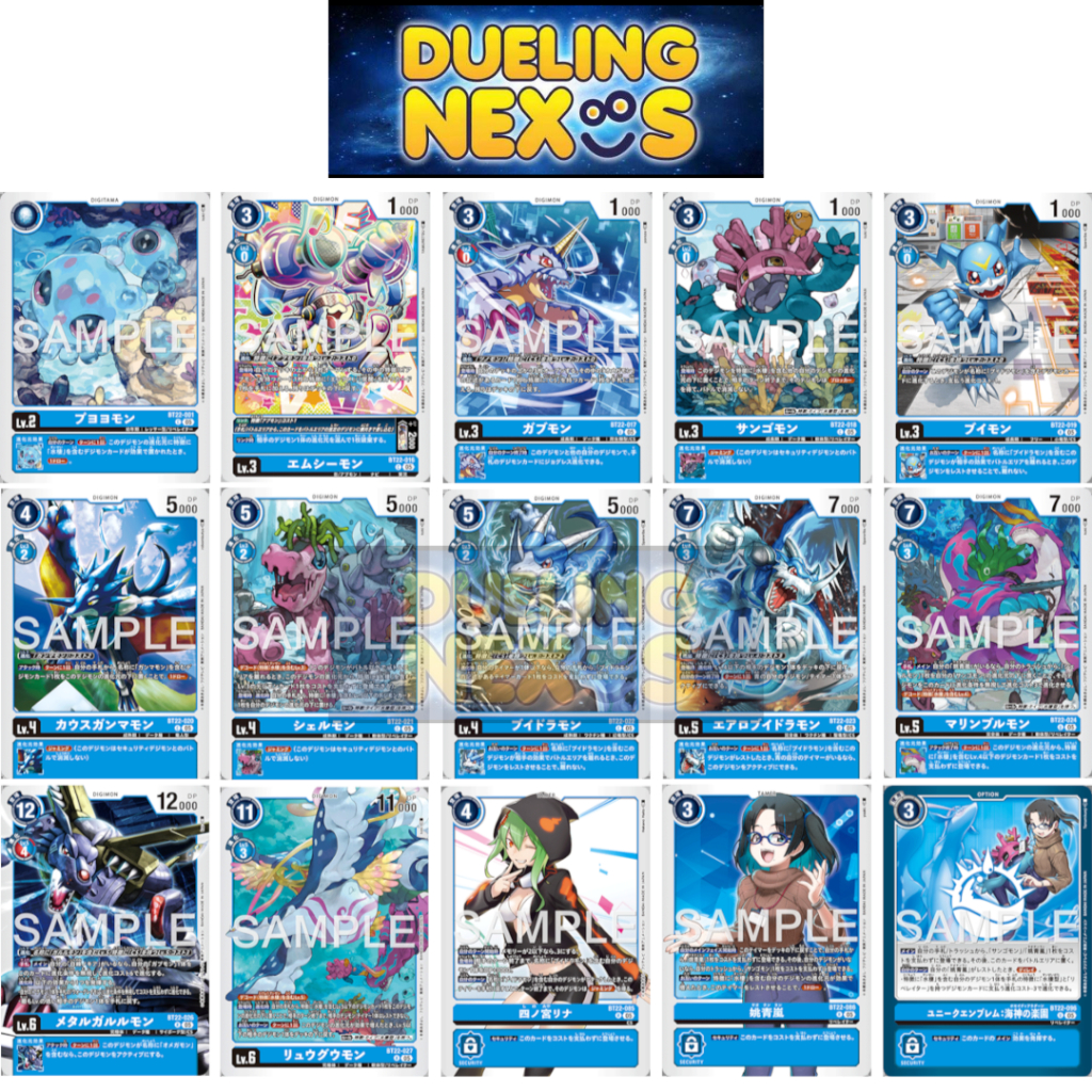 Digimon Card Game TCG BLUE U C RARE BT22-001 016 017 018 019 020 021 022 023 024 026 027 085 086 ...