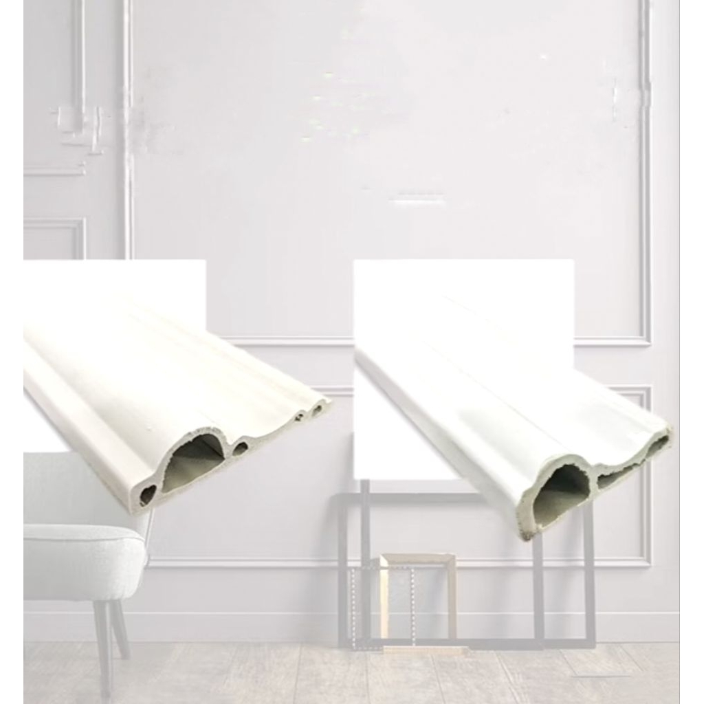 Wainscoting PVC Border dan Skirting Putih 8cm/80mm Lebar Frame Dinding ...