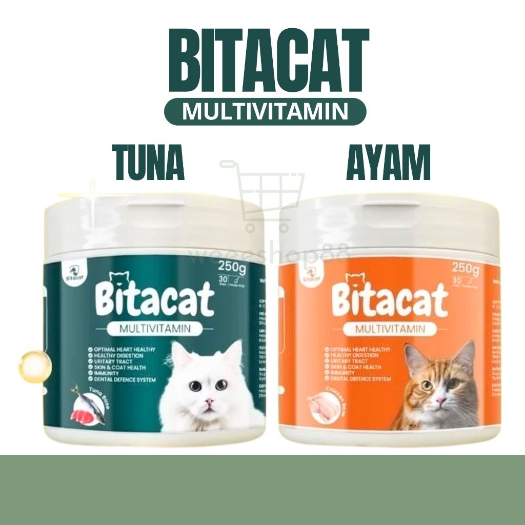 Bitacat Multivitamin Kucing Berbentuk Kibbles (Perisa Ayam / Tuna) 250g ...