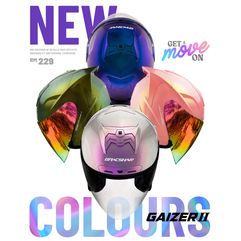 Gracshaw Helmet G838 Gaizer 2 New Upgrade Open Face Helmet Single Visor ...