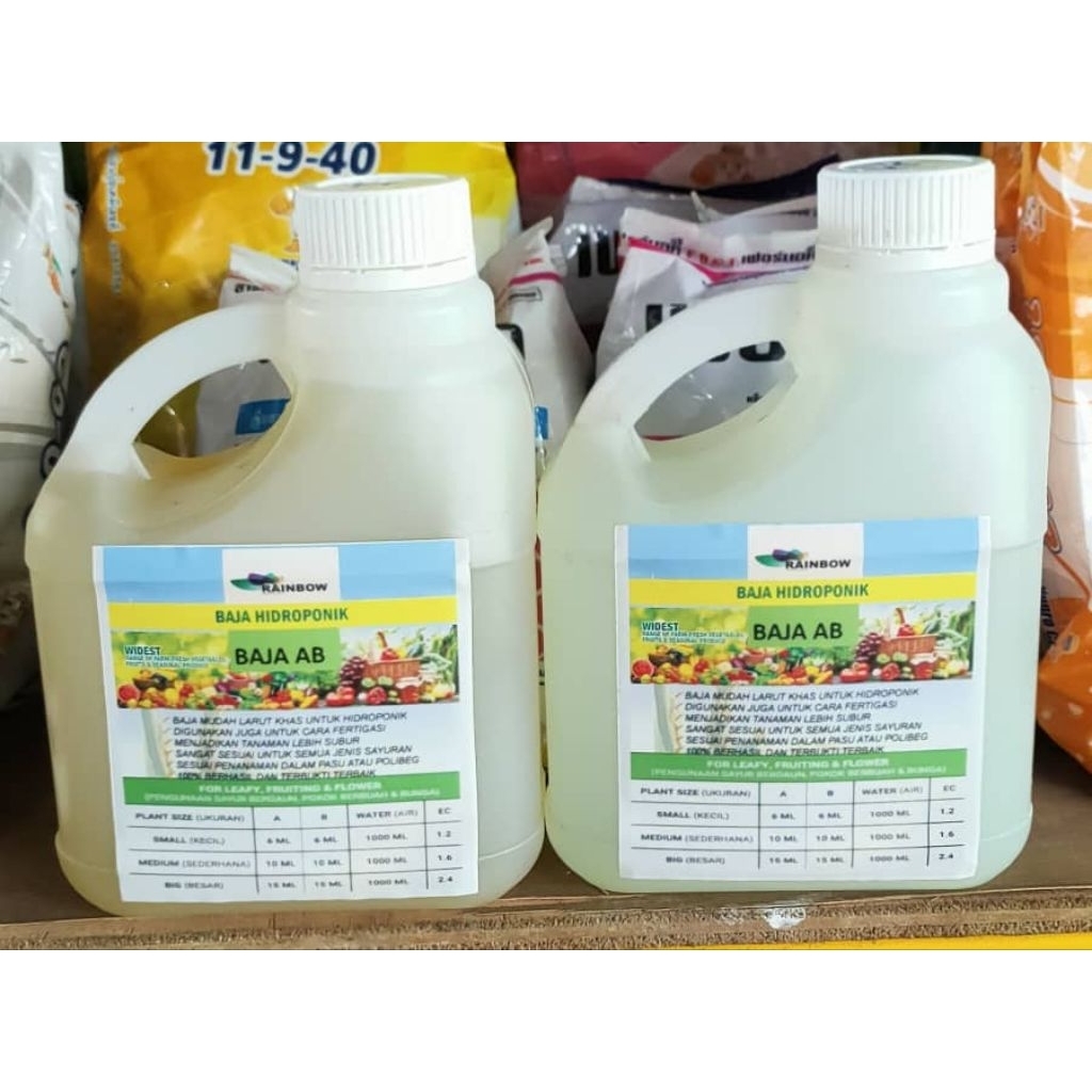 BAJA HIDROPONIK BAJA AB (1L) 1SET 2BOTOL | Shopee Malaysia