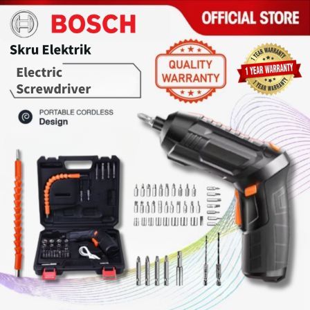 BOSCH Cordless Drill Mini Drill Battery 7.4 Volt 47 Pieces Screw Set ...