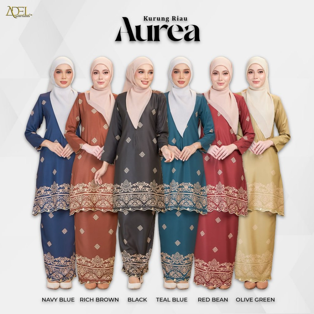 ADEL Kurung Aurea Baju Kurung Riau Dobby Line Moden Klasik Muslimah ...