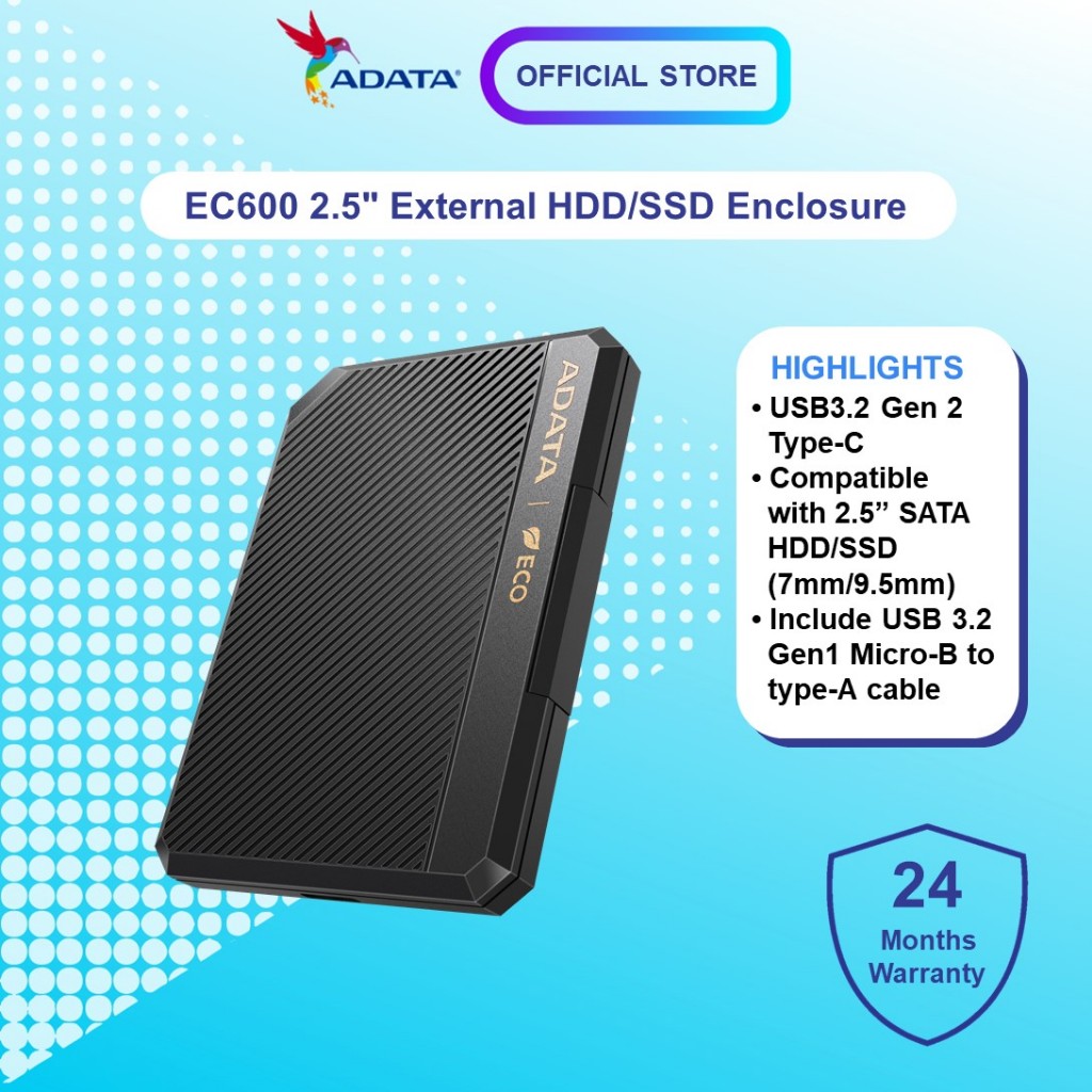 ADATA EC600 2.5 Inch External HDD/SSD Enclosure | Shopee Malaysia