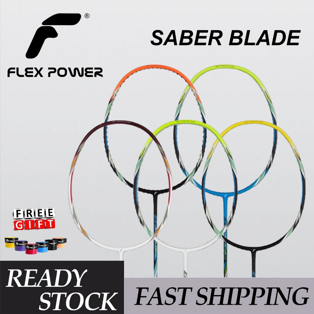 【Ready Stock】Flex Power Saber Blade 4U 85Gram 32lbs Racket Badminton ...