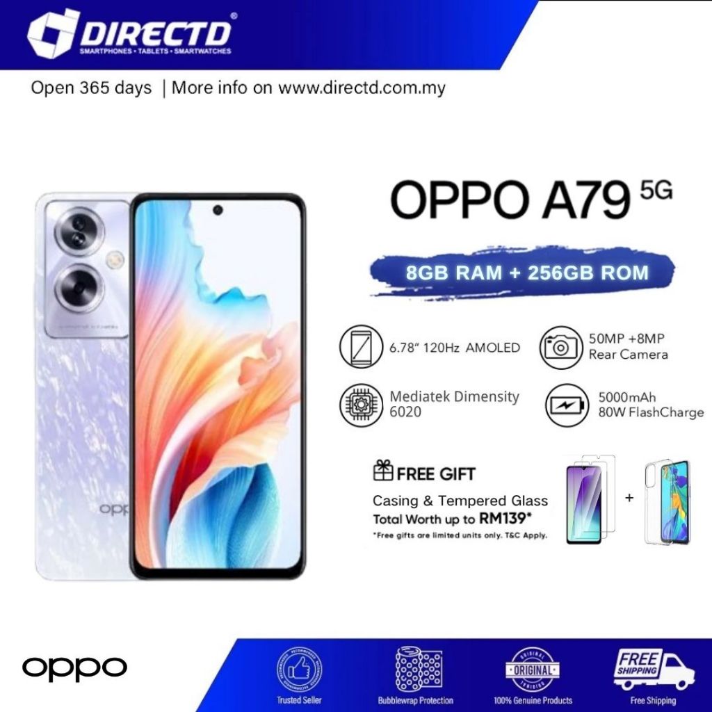 OPPO A79 5G 8GB RAM + 256GB ROM | 6.72" 90Hz Refresh Rate | 5000mAh 33W Fast Charge | 50MP+2MP ...