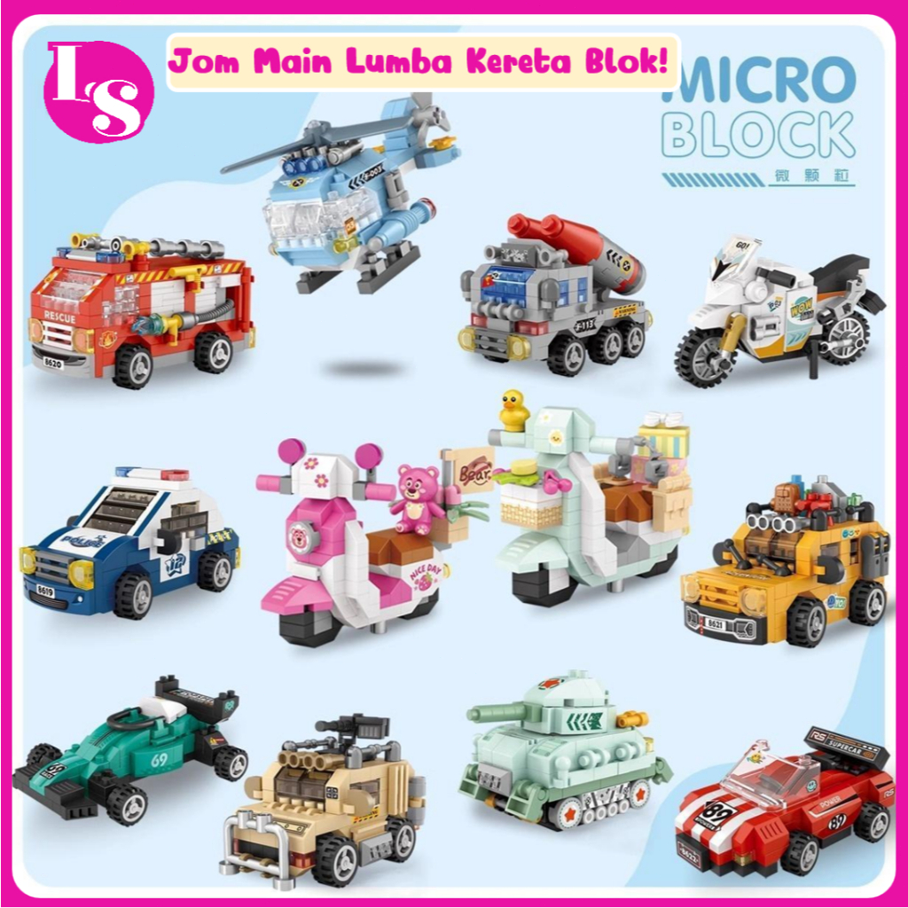 LOZ Mini Car Block Set - Kreatif Building Toys Kereta race/Kereta ...
