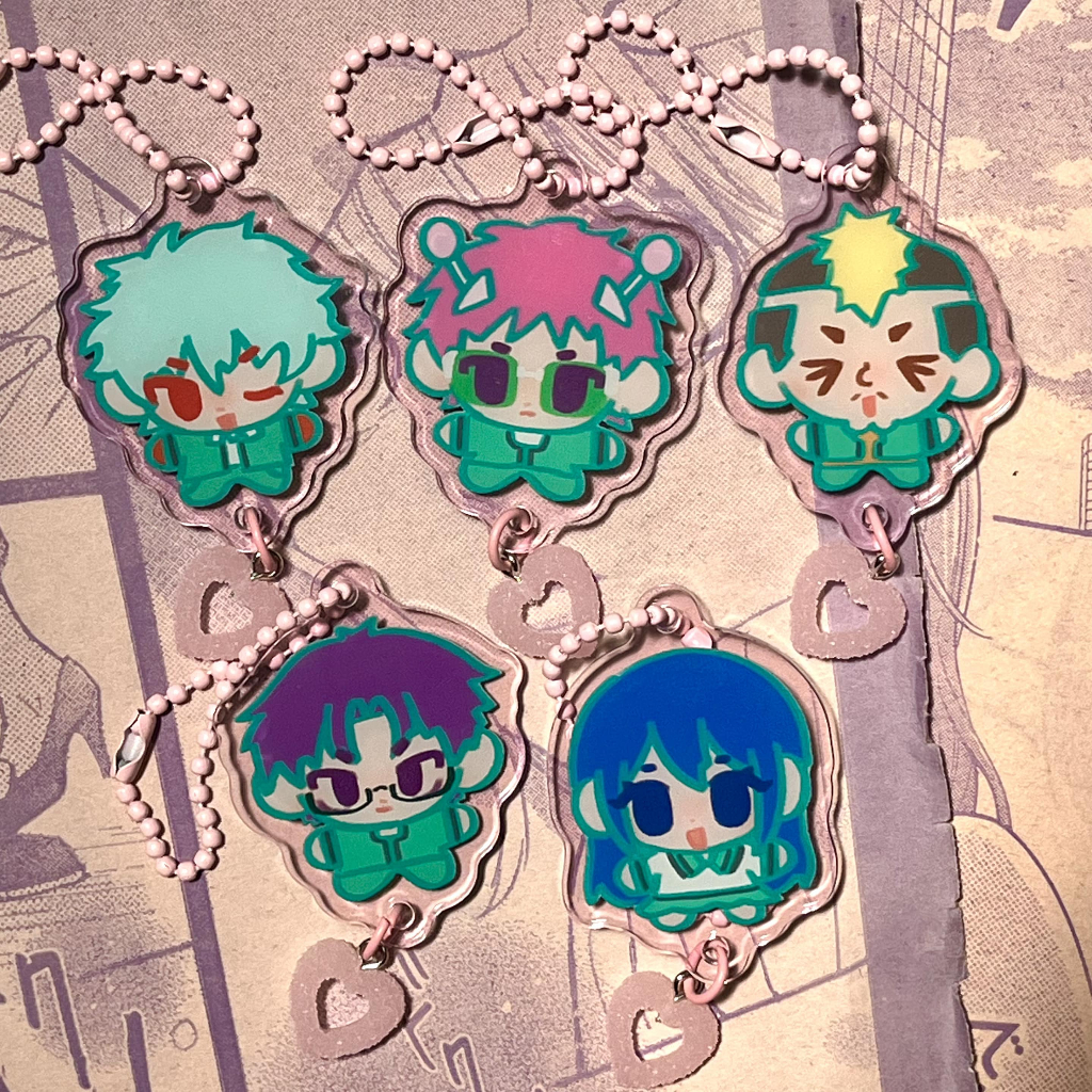 the disastrous life of saiki k keychain with charm (saiki/kaido/nendo ...