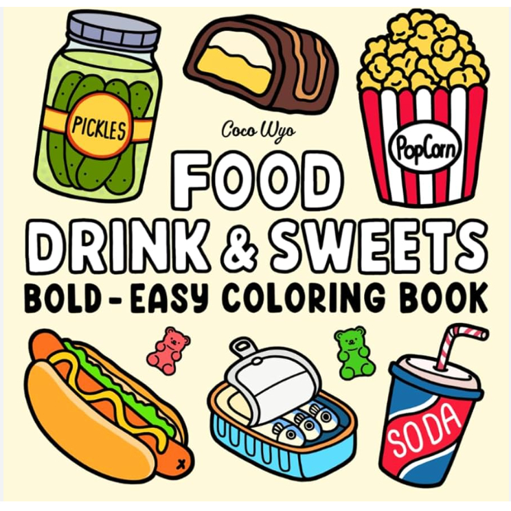 [PDF ONLY] 55 Pages Food Drink & Sweets Coloring Book By Coco Wyo ...
