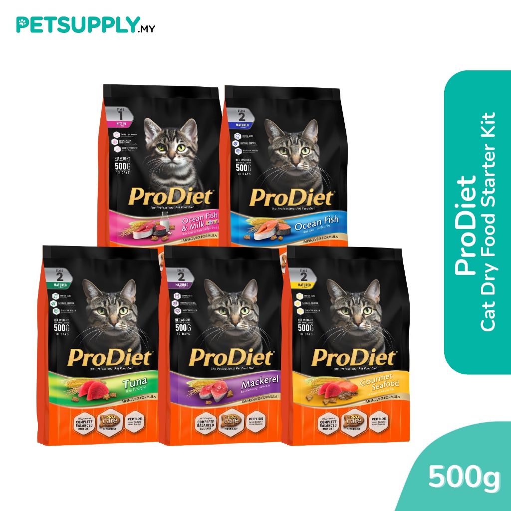 Prodiet 500g Starter Kit Dry Cat Food (5 Flavours) | Shopee Malaysia