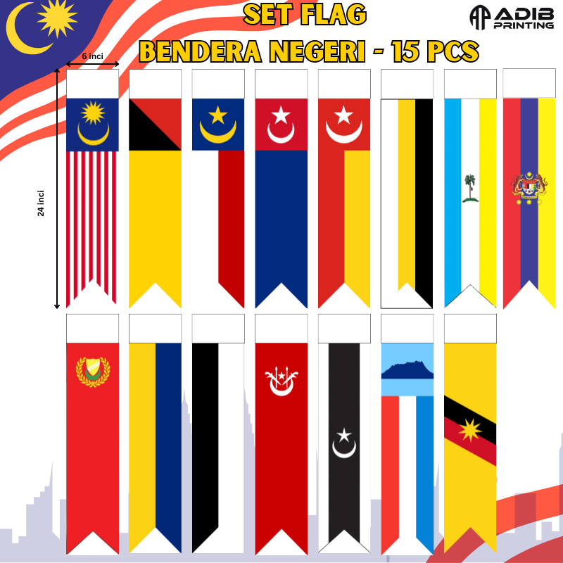 😎 SHIP SETIAP HARI 😎 SET BUNTING BENDERA NEGERI MALAYSIA / HIASAN ...