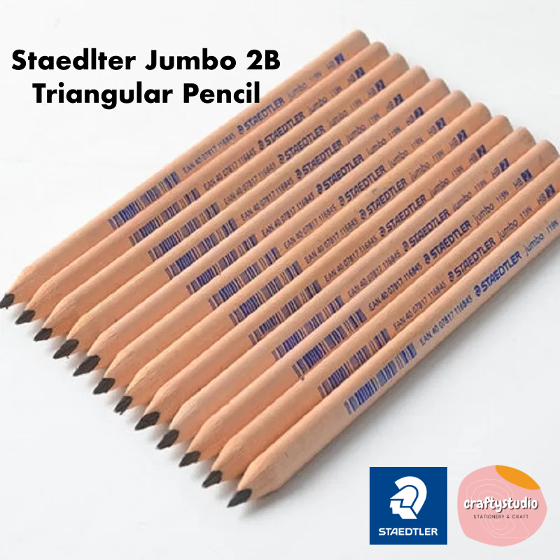 (LOOSE) 1pcs Staedtler Jumbo 2B Pencil 119N, Triangular Pencil ...