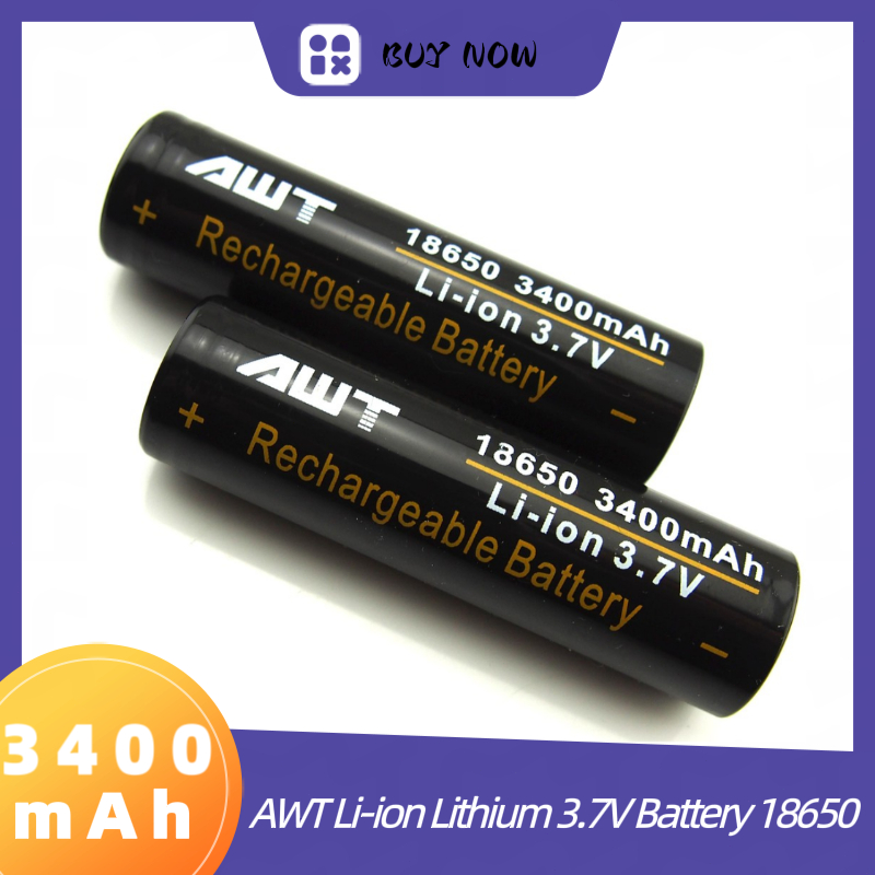 Baterai / Battery AWT BLACK 18650 Hitam Rechargeable Battery | Shopee ...