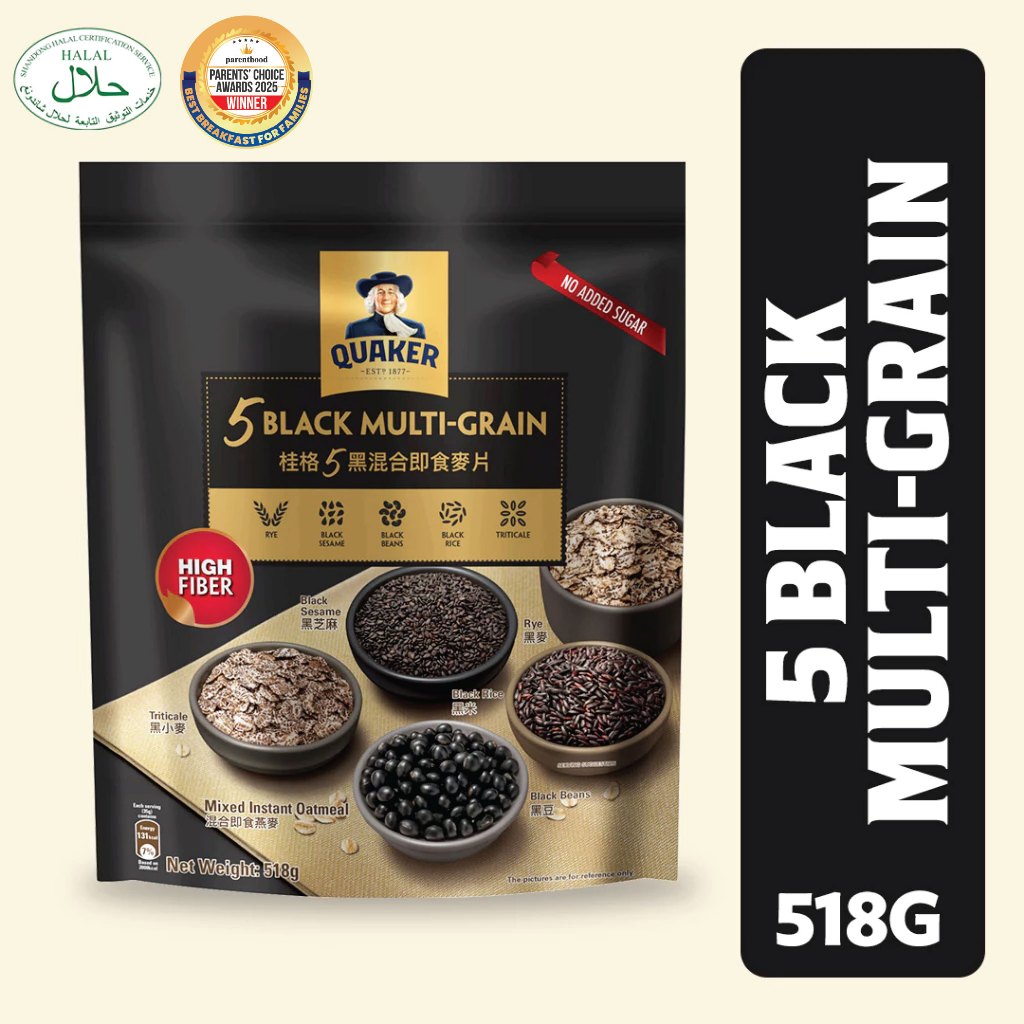 Quaker Oats Five Black Multigrain (518g) 桂格五（5）黑混合即食燕麦片 (518g) / Quaker Oat 5 Bijirin Hitam 518g ...