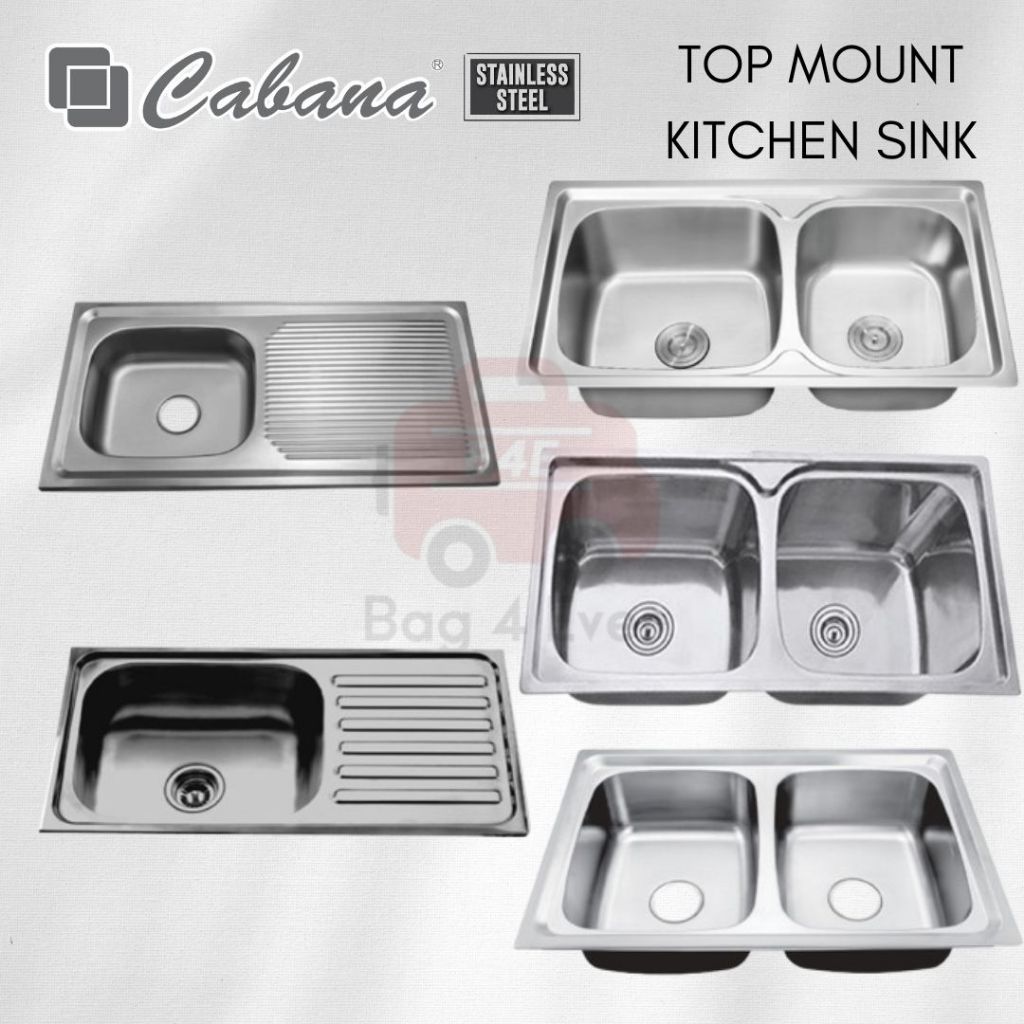 Cabana Top Mount Double / Single bowl Kitchen Sink Stainless Steel 304 ...