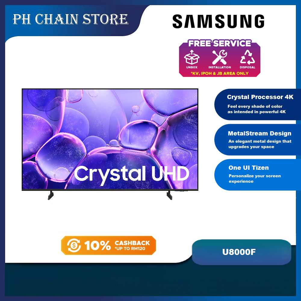 (NEW MODEL) SAMSUNG U8000F CRYSTAL UHD 4K SMART TV | UA43U8000FKXXM ...