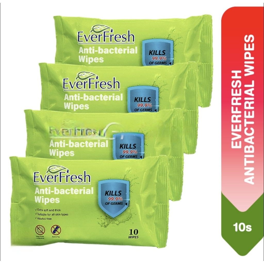 Everfresh Anti Bacterial Wipes [10wipes/pack] Kills 99.9% Of Germs ...
