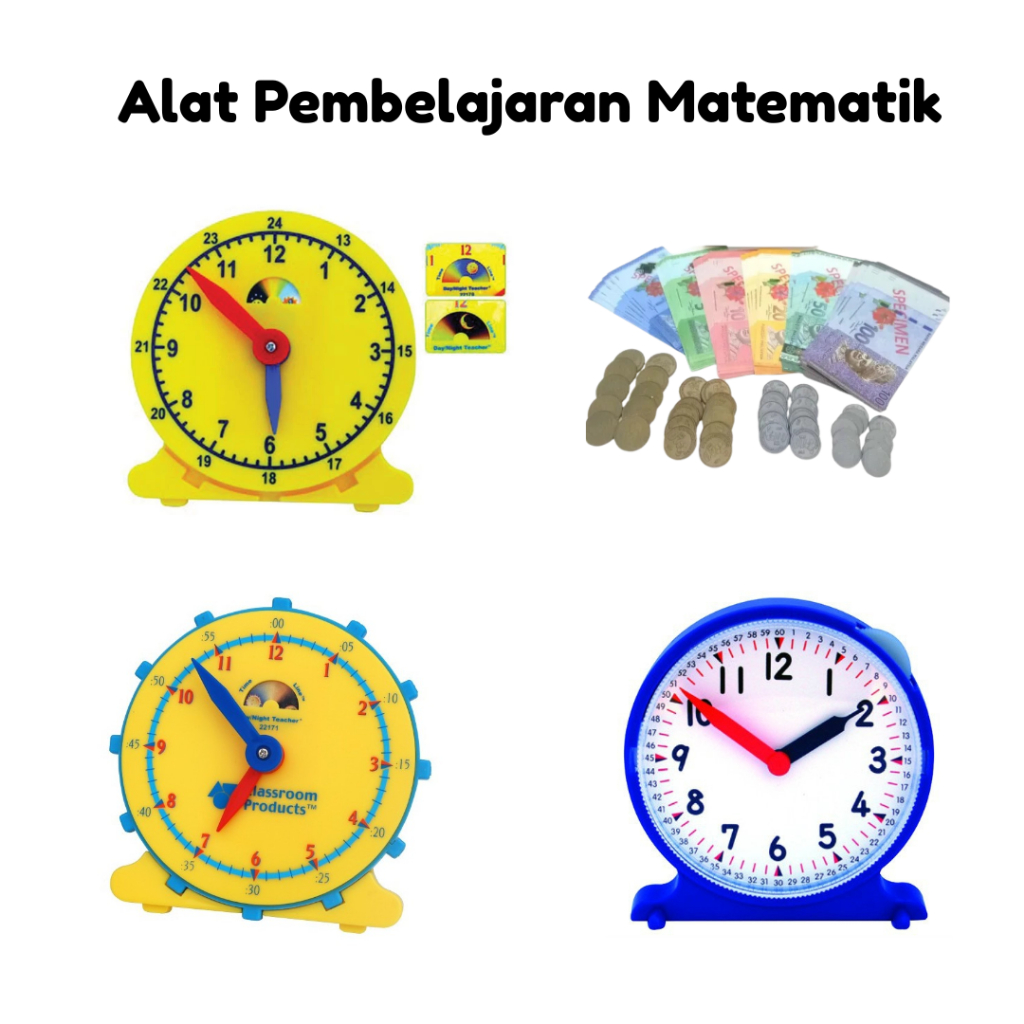 Alat Pembelajaran Matematik | Student Clock / Teaching Clock / Jam ...