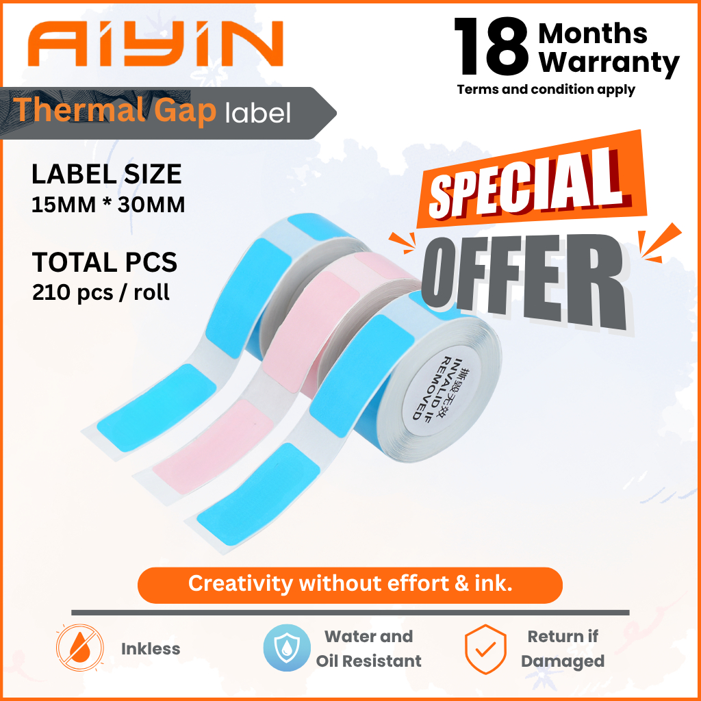 D11 D12 D110 15*30mm 15*40mm Thermal Label Sticker Rolls Premium Thick ...