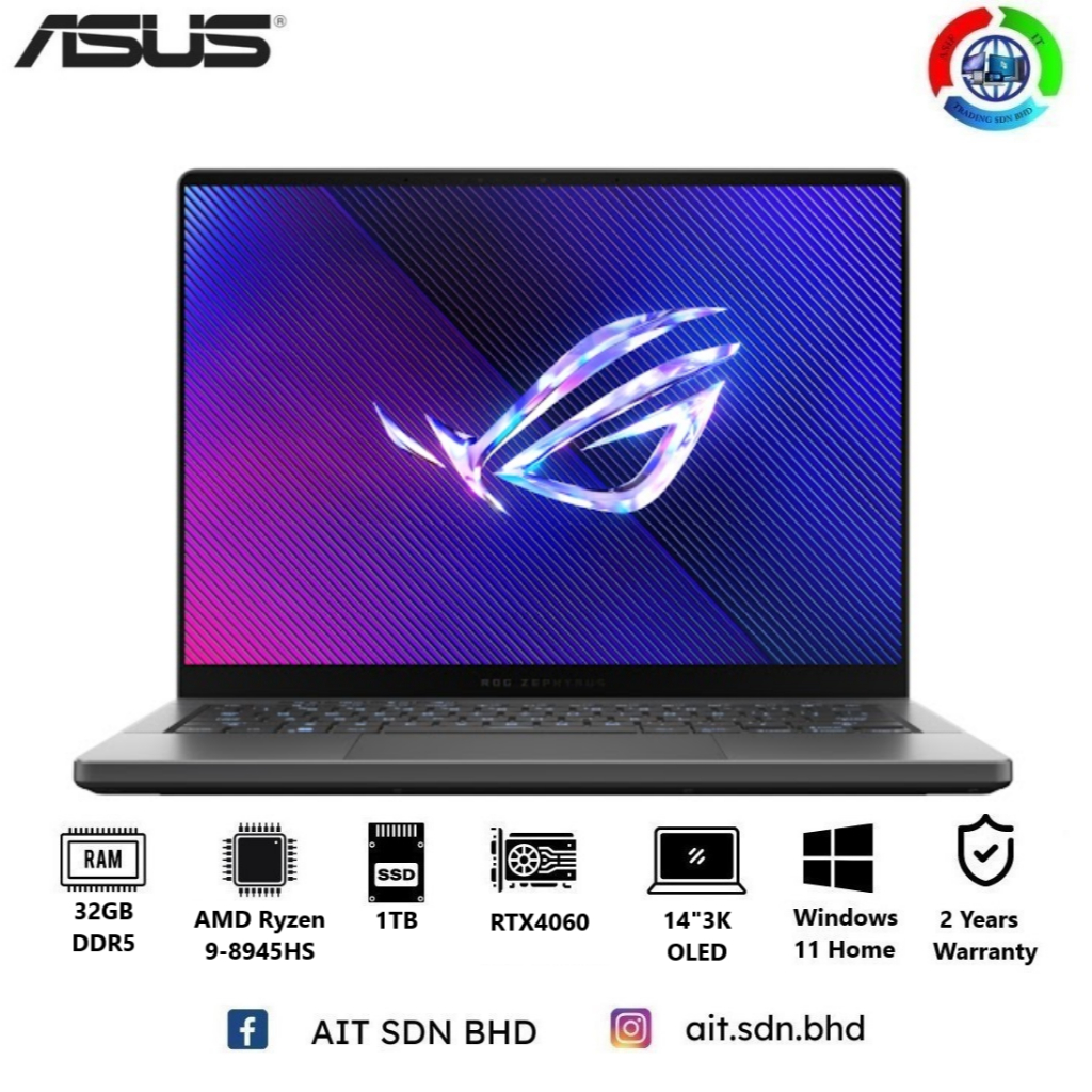Asus ROG Zephyrus G14 GA403U-VQS033WO 14"3K OLED Gaming Laptop AMD ...