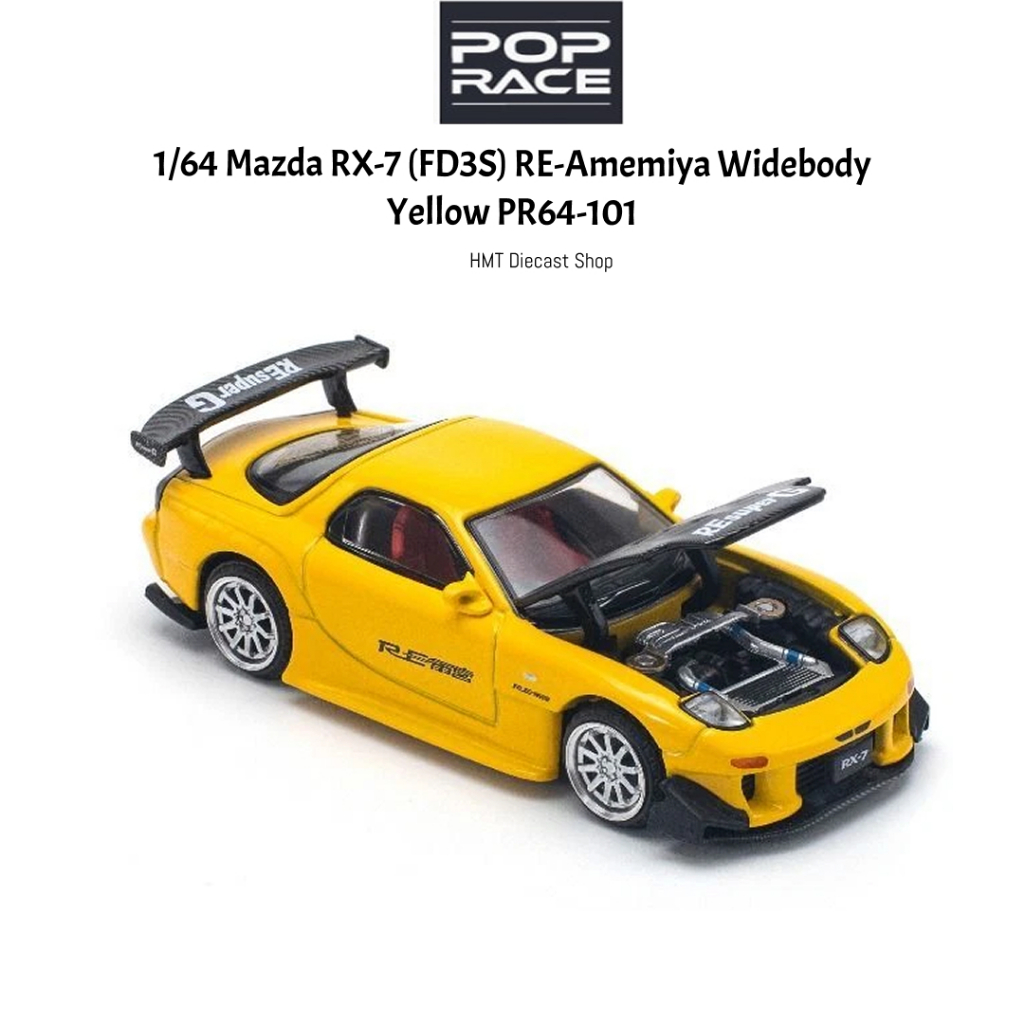 POP RACE 1/64 Mazda RX-7 (FD3S) RE-Amemiya Widebody Yellow PR64-101 | Shopee Malaysia