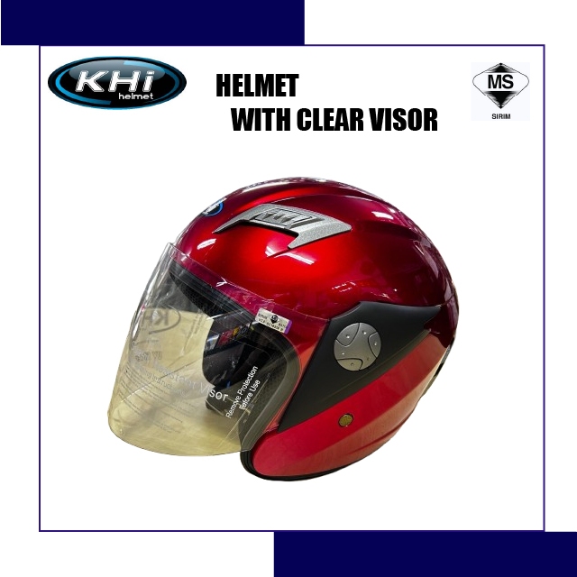 KHI HELMET WITH CLEAR VISOR *SIRIM APPROVED* | Shopee Malaysia