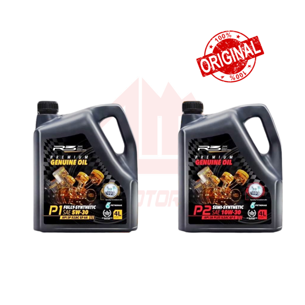 ORIGINAL R3 ENGINE OIL FULLY& SEMI SYNTHETIC P2 5W30 & 10W30 PROTON SAGA , PREVE, EXORA, IRIZ ...