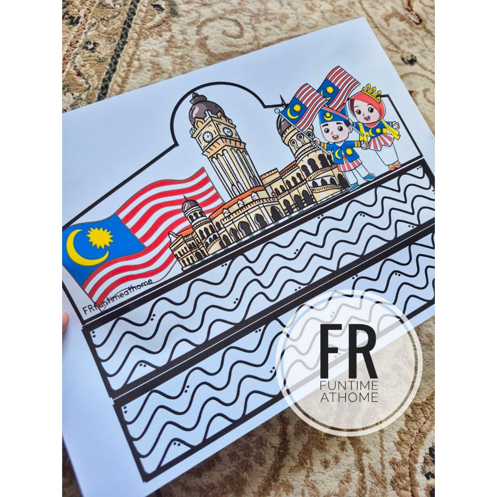 [PRINTABLE PDF] Topi Merdeka, DIY, black and white, colored version ...