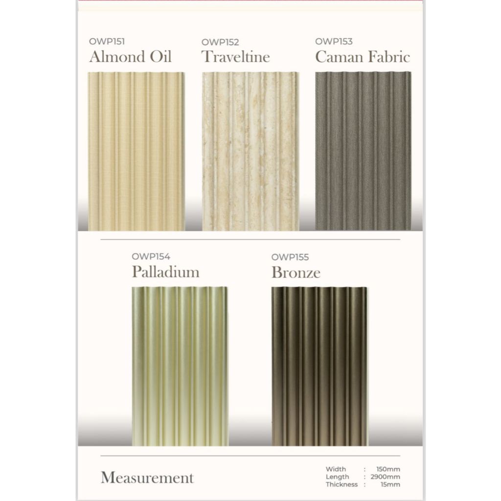 [WALL] [MIN 4PCS] OVERO WAVE PANEL, Material PVC, Panel Dinding Beralun ...