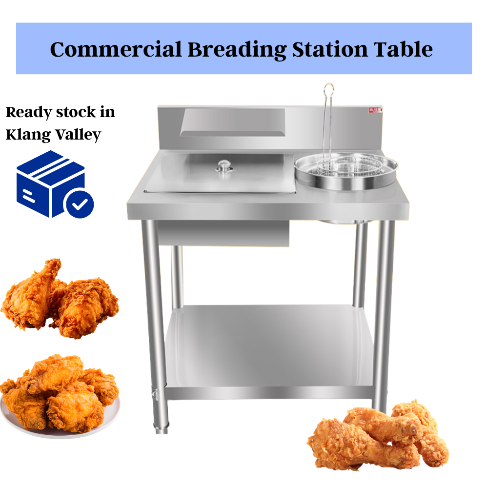 Commercial Stainless Steel Breading Station Table – Fried Chicken Prep ...