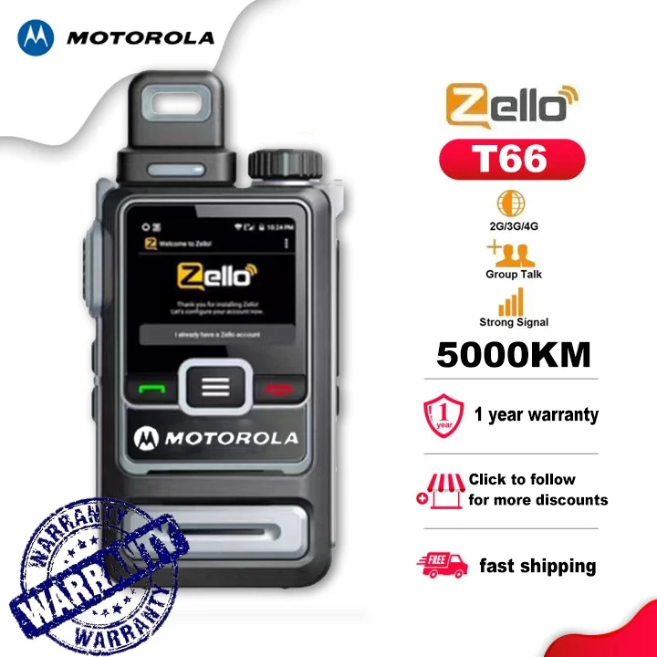 4G Motorola Zello Walkie Talkie T66 SIM card Network Radio Long Wifi ...