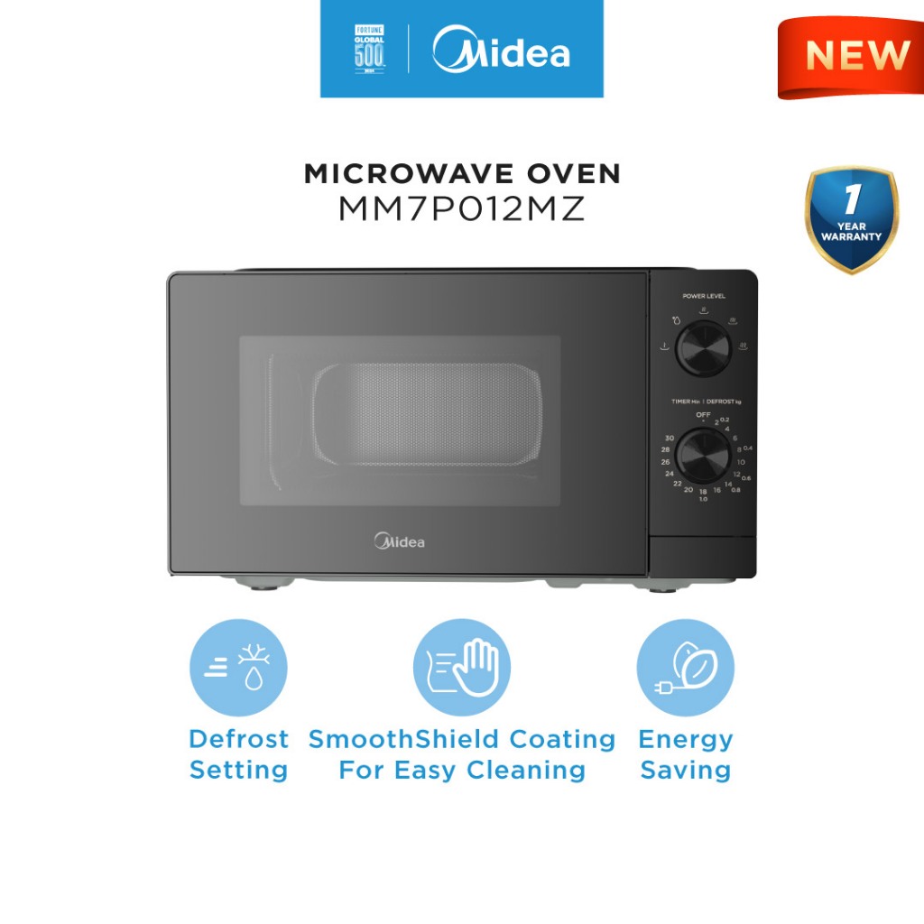 Midea MM7P012MZ 20L Inverter Microwave Oven With Knob Control Panel ...