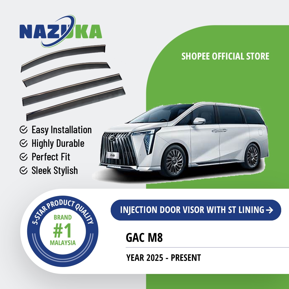 GAC M8 2025+ Nazuka Injection Door Visor with Stainless Steel Lining ...