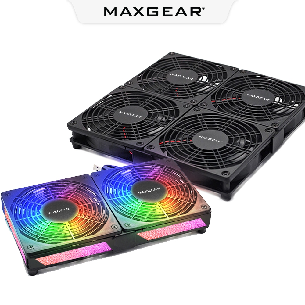 MAXGEAR Ultra Fast Cooling Fan Powerful Router Modem RGB LED Cooler Fan ...