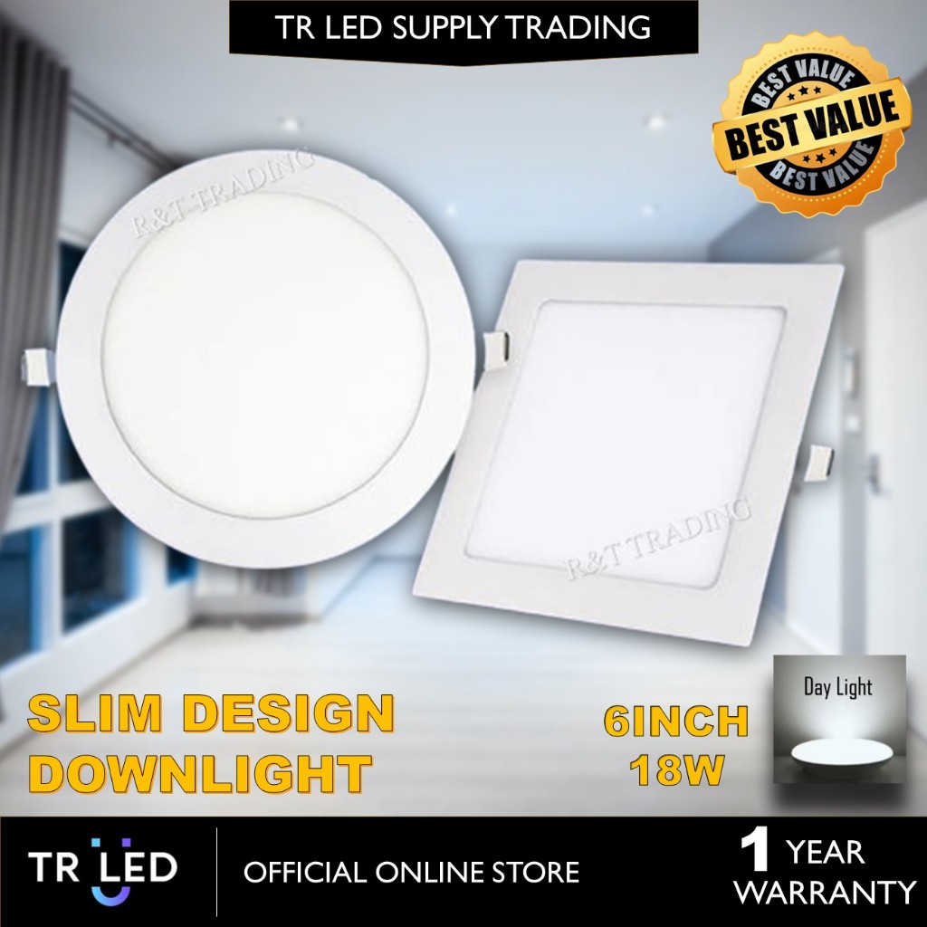Lampu Panel LED Siling 18W Reka Bentuk Nipis | Lampu Downlight Recessed ...