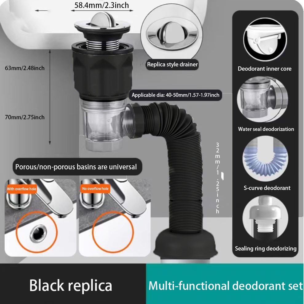 Wash basin drain pipe accessories wash basin pipe deodorizing drainer ...