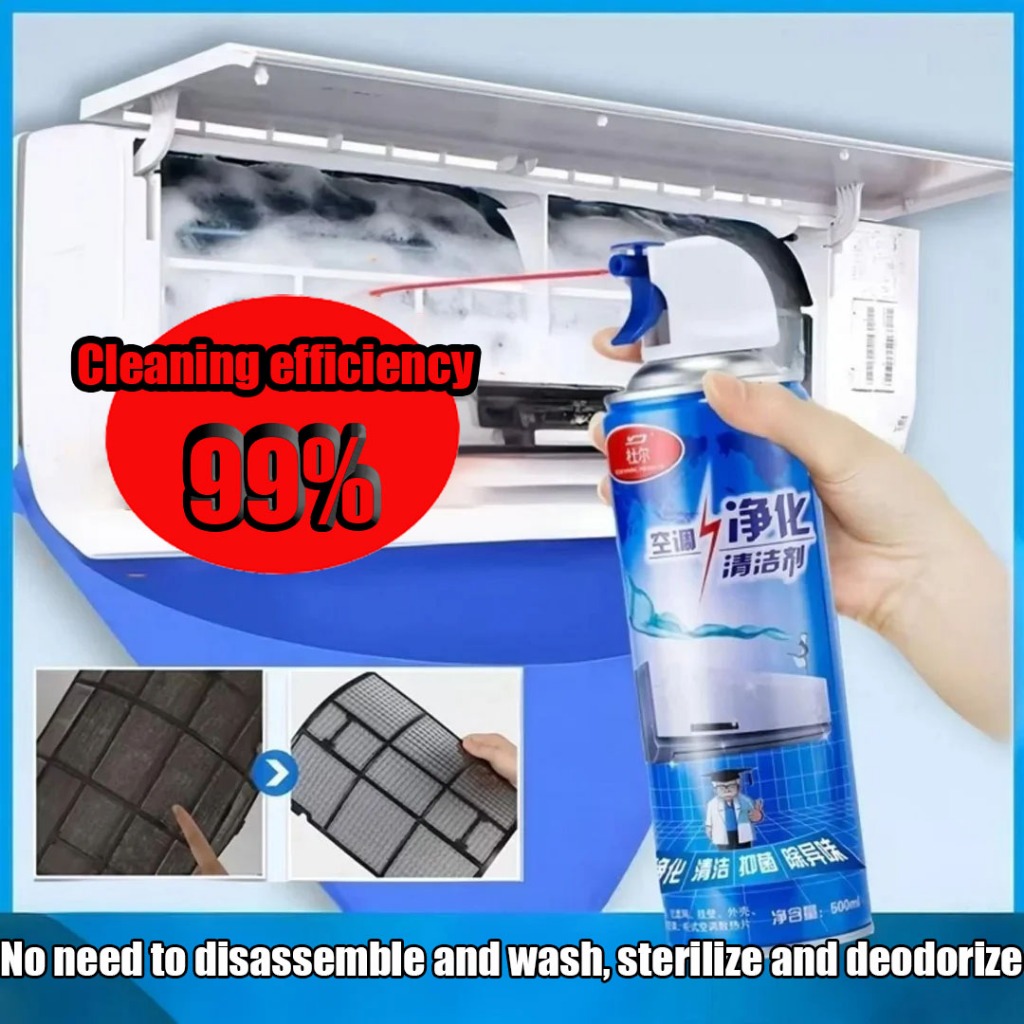 500ML Air Conditioner Cleaner Spray For Air Con Dust Freeze Aircon ...